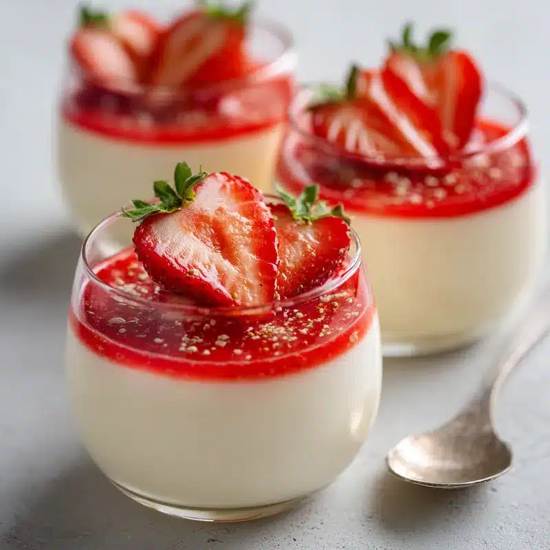 5-Minute Strawberry Panna Cotta | Easiest Silky Dessert
